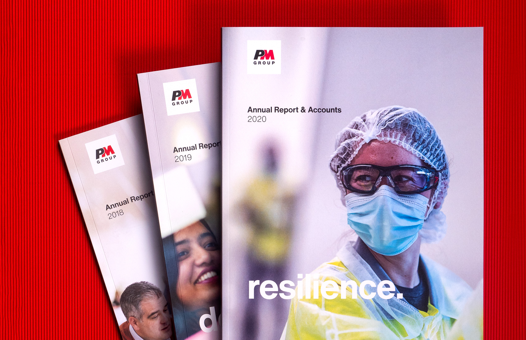 PM Group brand, brochures, reports and marketing material